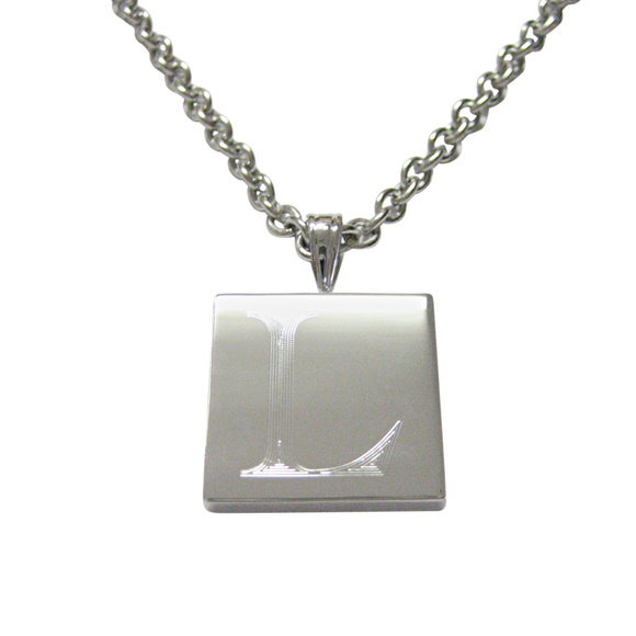 Kiola Designs | Jewelry | Letter L Etched Monogram Pendant Necklace ...